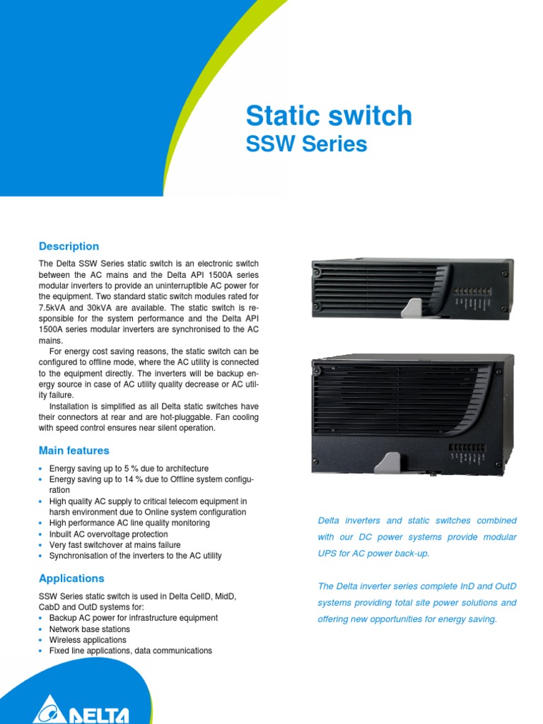 Static Switch Series | Mains Electricity | Power Inverter