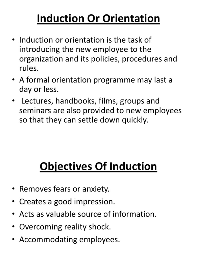 Induction or Orientation | PDF