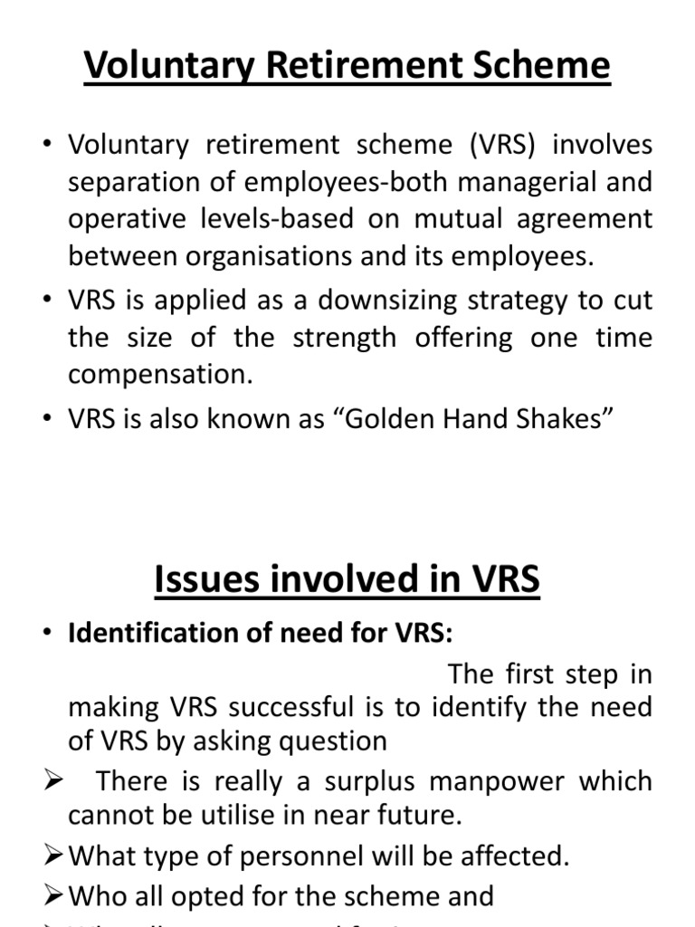 Voluntary Retirement Scheme | PDF