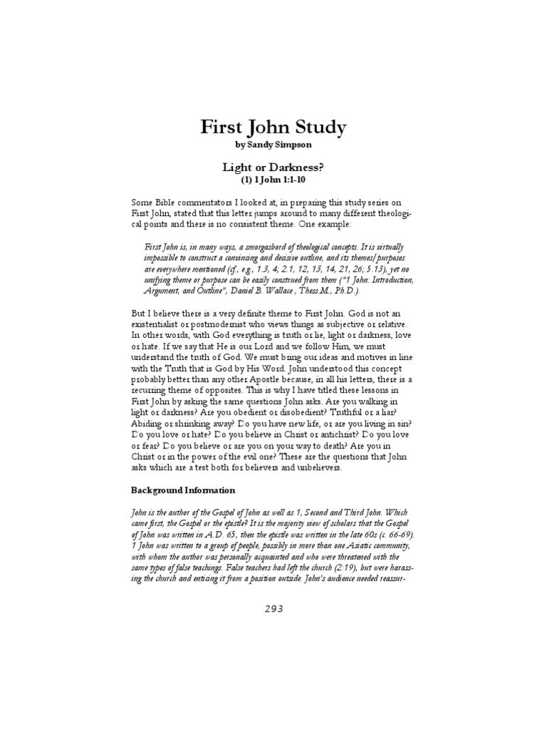 1johnstudy (First John Study) | PDF | Sin | Antichrist