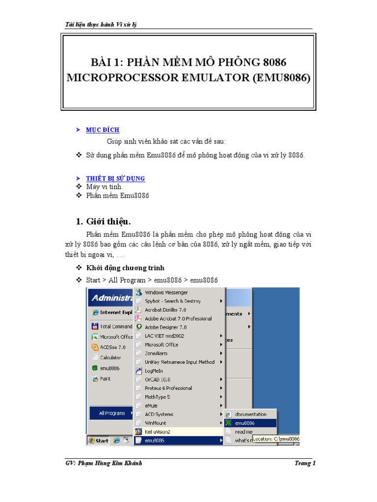 Emu 8086 | PDF
