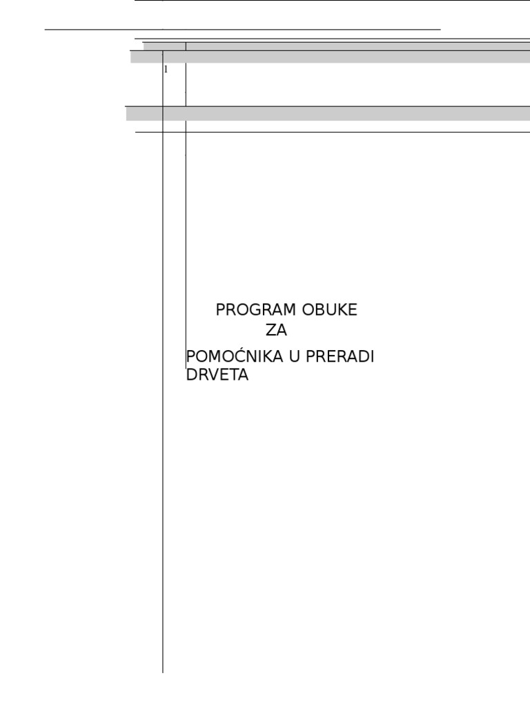 Plan Obuke Zaposlenika Za Rad Na Mašinama Za Preradu Drveta | PDF