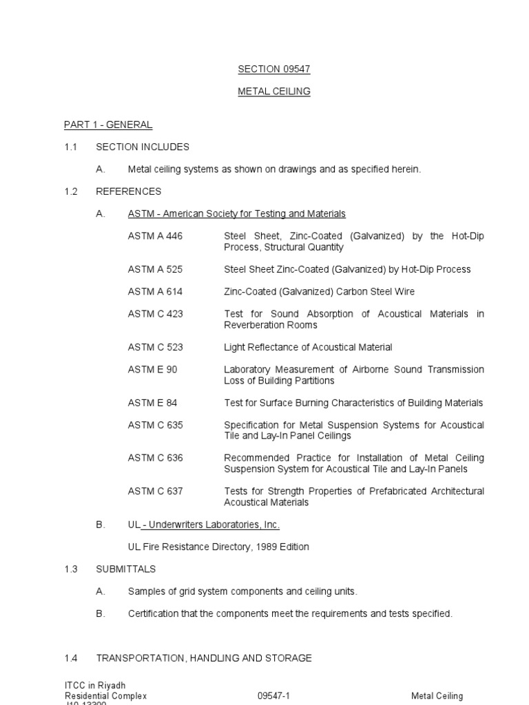 ITCC in Riyadh Residential Complex J10-13300 09547-1 Metal Ceiling ...