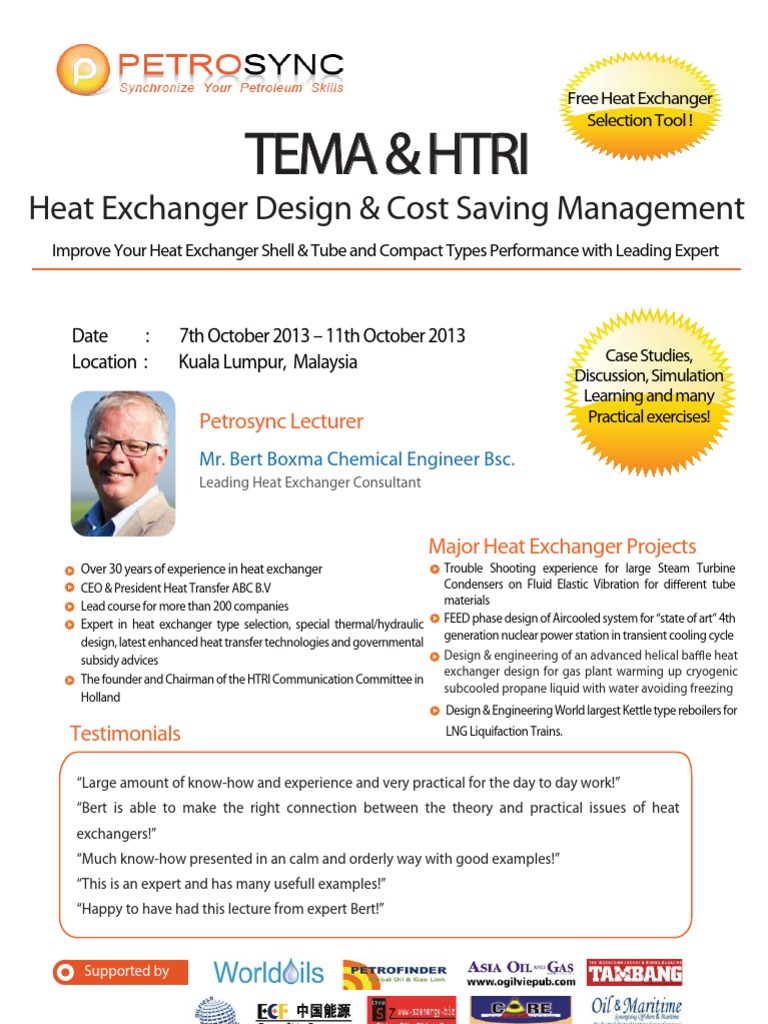 TEMA & HTRI Heat Exchanger Design and Cost Saving Management: A ...