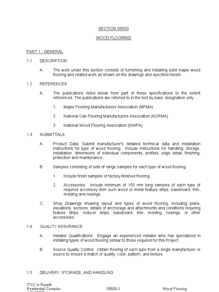 ITCC in Riyadh Residential Complex J10-13300 09550-1 Wood Flooring ...