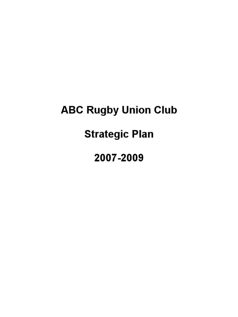 ABC Rugby Union Club Strategic - Plan - Template | PDF | Swot Analysis ...