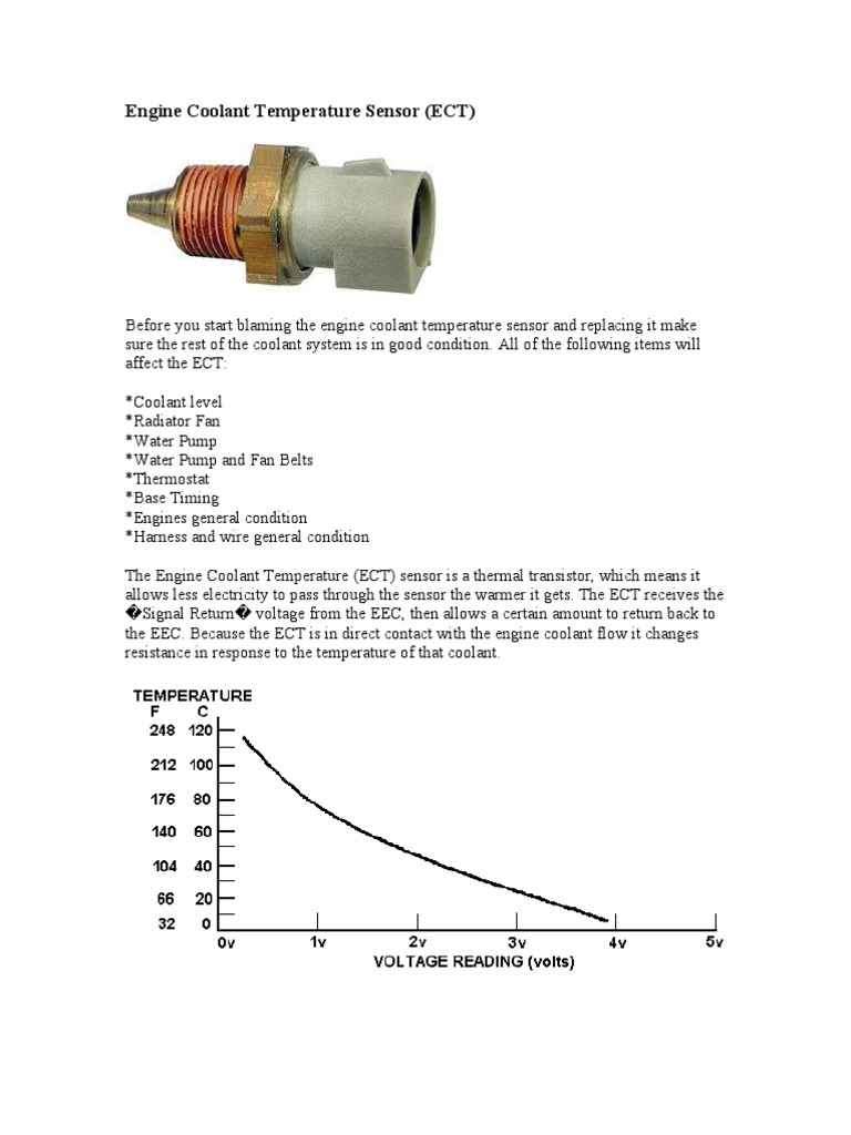 ECT Sensor Testing and Wiring Guide | PDF | Temperature | Sensor