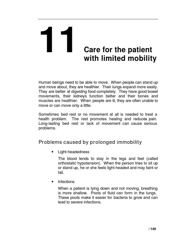 Care For The Patient With Limited Mobility: Problems Caused by ...