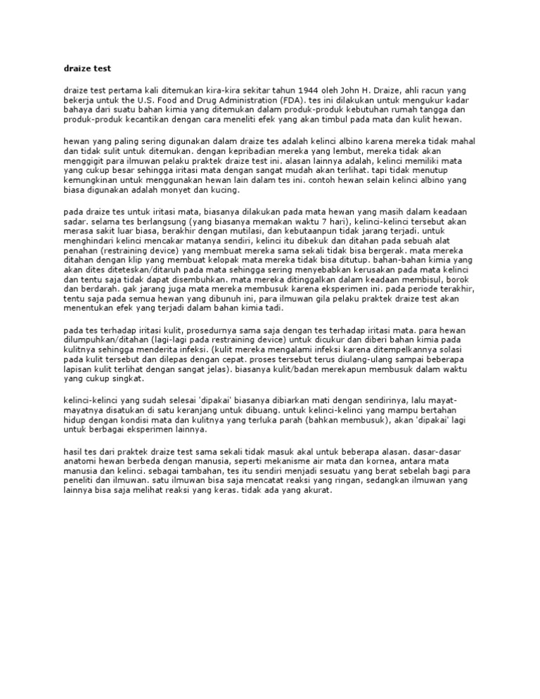 Draize Test | PDF