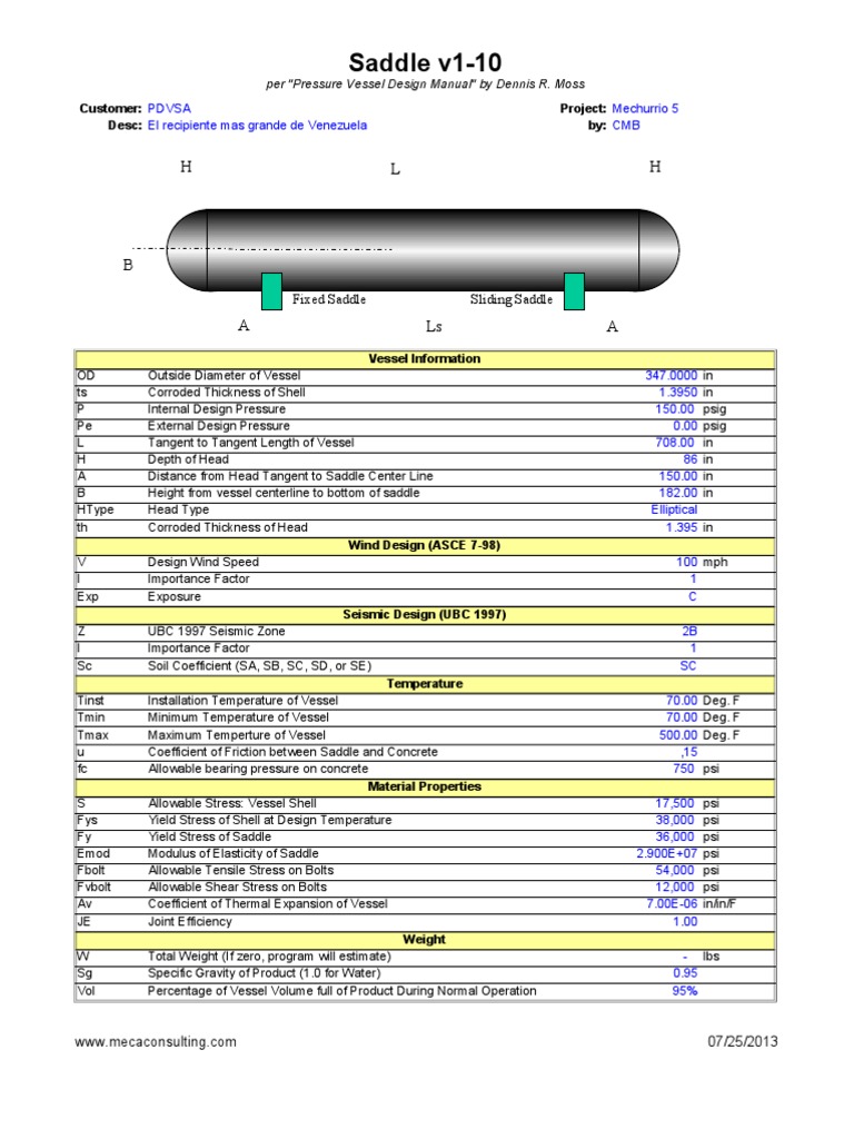 Saddle v1-10: Fixed Saddle Sliding Saddle | PDF | Stress (Mechanics ...