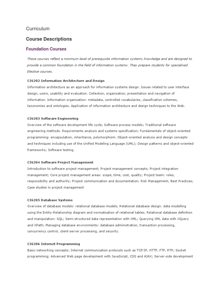 NTU Master of Science (Information System) Curriculum | PDF | Usability ...