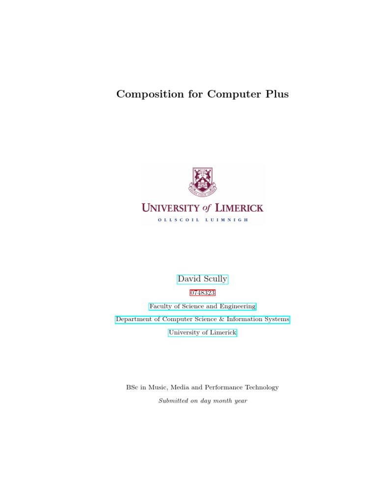 Composition For Computer Plus by David Scully | PDF | Media Technology ...