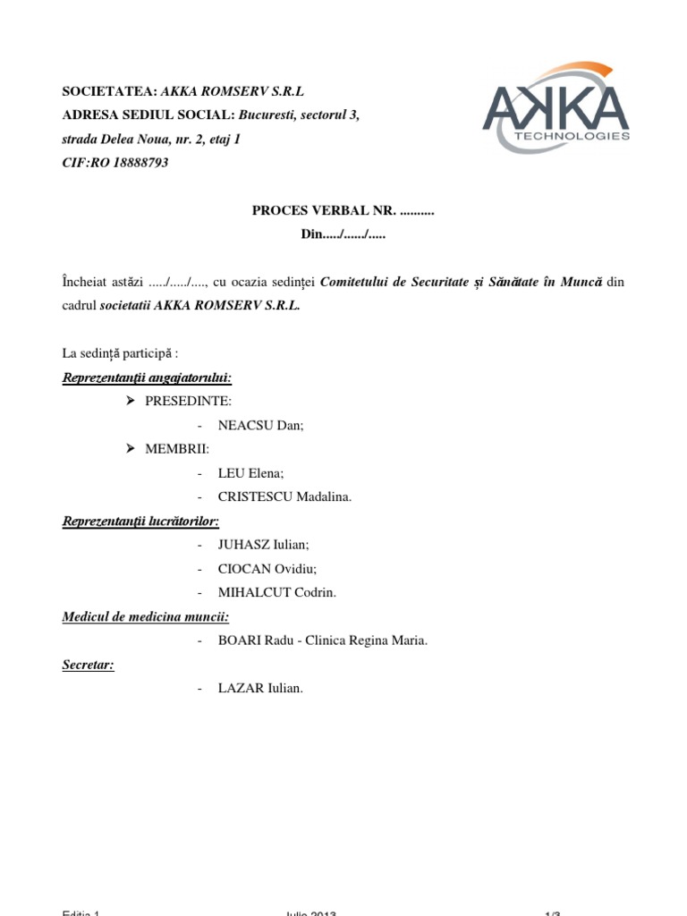 Proces Verbal CSSM | PDF