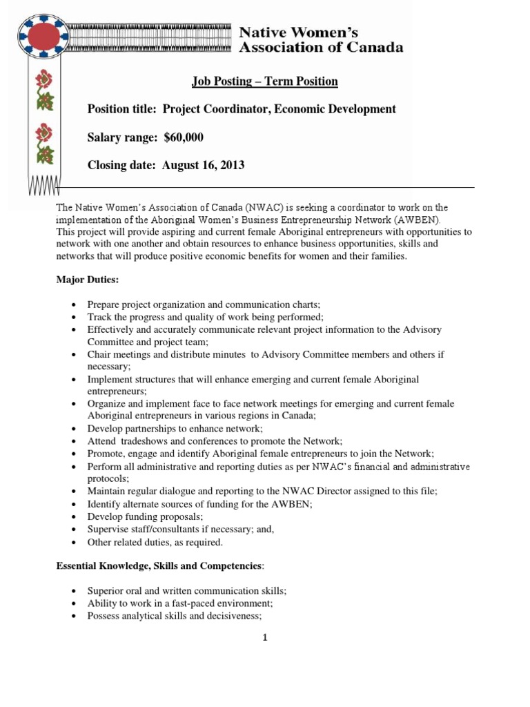 Project Coordinator - Economic Development | PDF