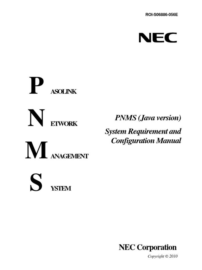 P N M S: PNMS (Java Version) System Requirement and Configuration Manual | PDF | Microsoft ...