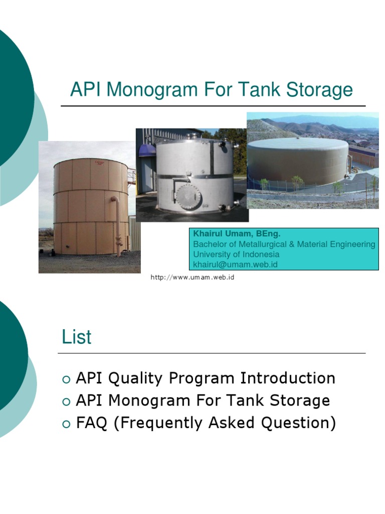 A Pi Monogram for Tank Storage | Application Programming Interface