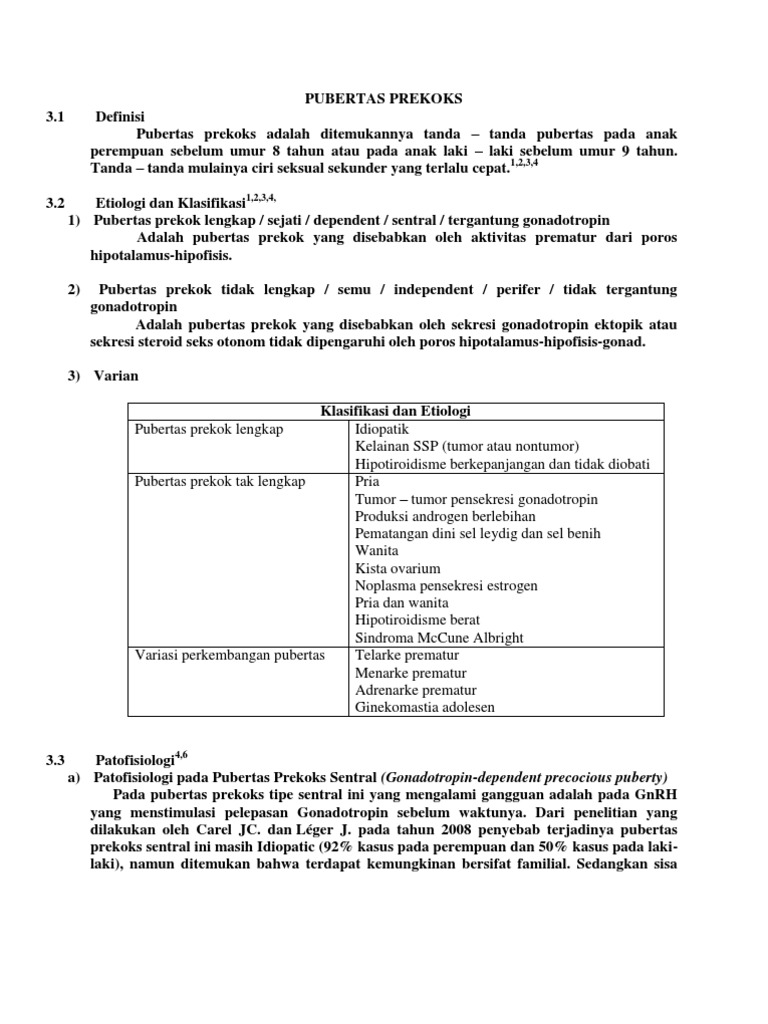 PUBERTAS PREKOKS Baru | PDF | Sains & Matematika