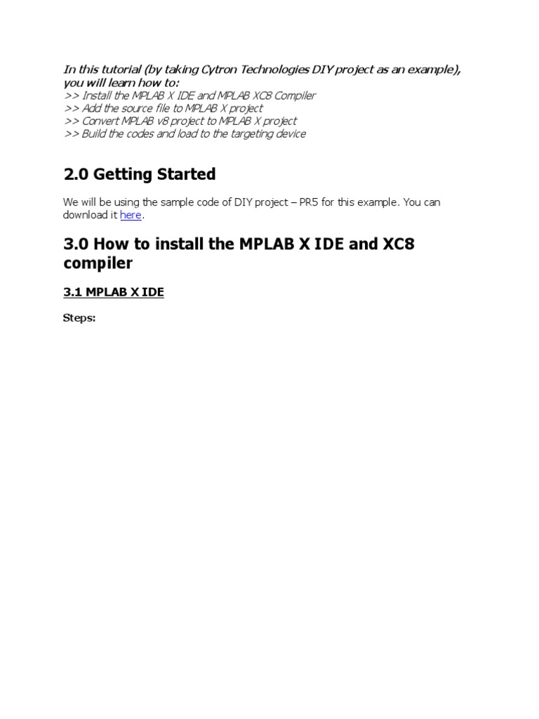 Mplab Tutorial | Download Free PDF | Source Code | Computer File