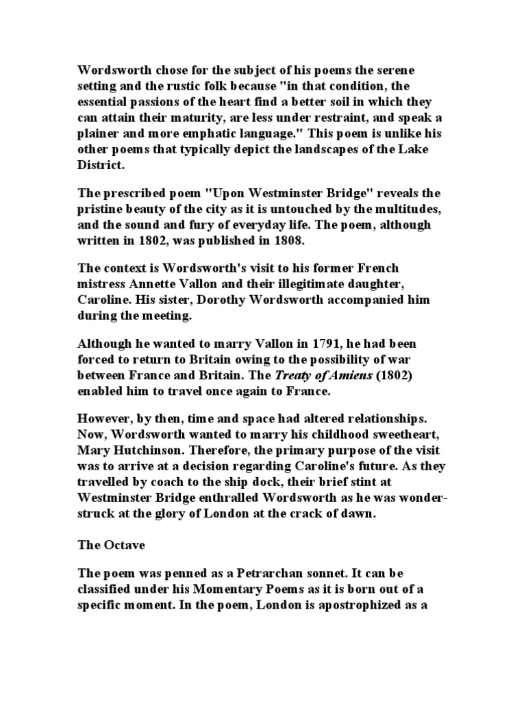 Poem Analysis | PDF | William Wordsworth | Poetic Form