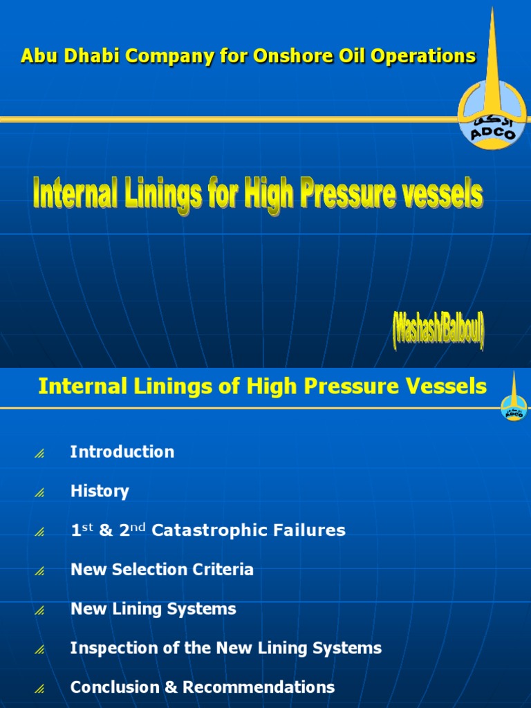 Internal Lining of Pressure Vessels | Epoxy | Building Engineering
