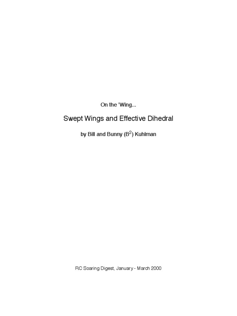 Understanding Effective Dihedral: How Swept Wings Achieve Lateral ...