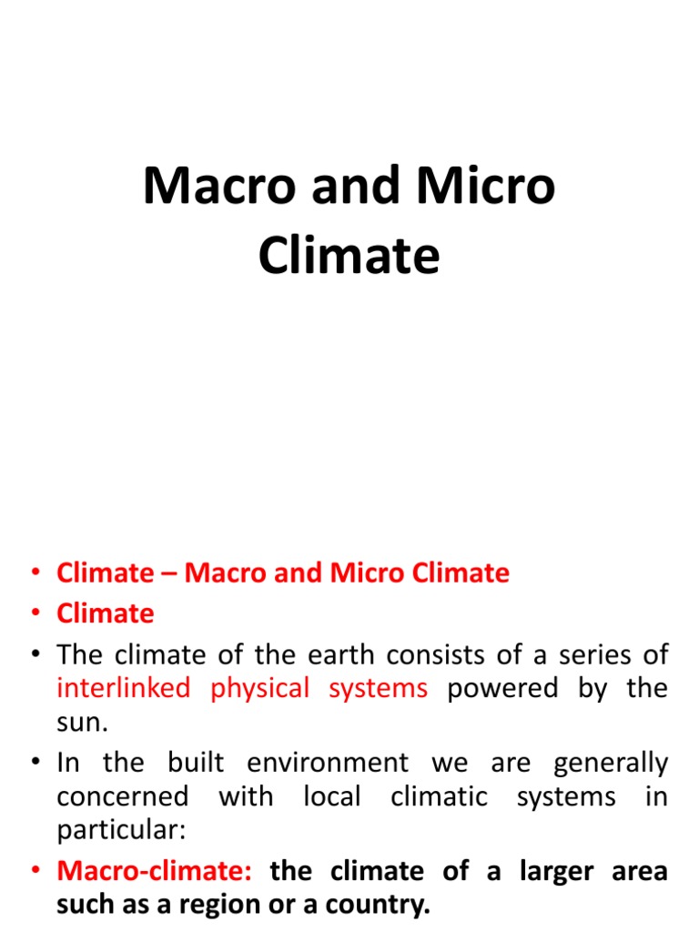 Macro and Micro Climate | Climate | Wound