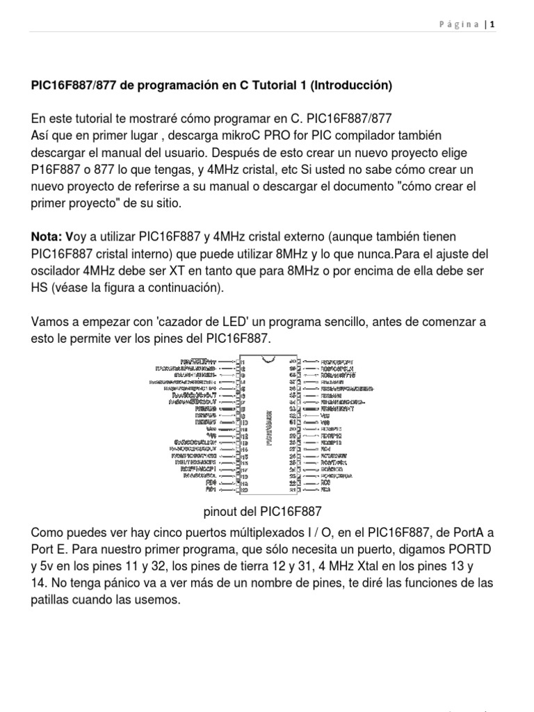 Tutorial Pic16f887 | PDF | Conversor analógico a digital | Señal analoga