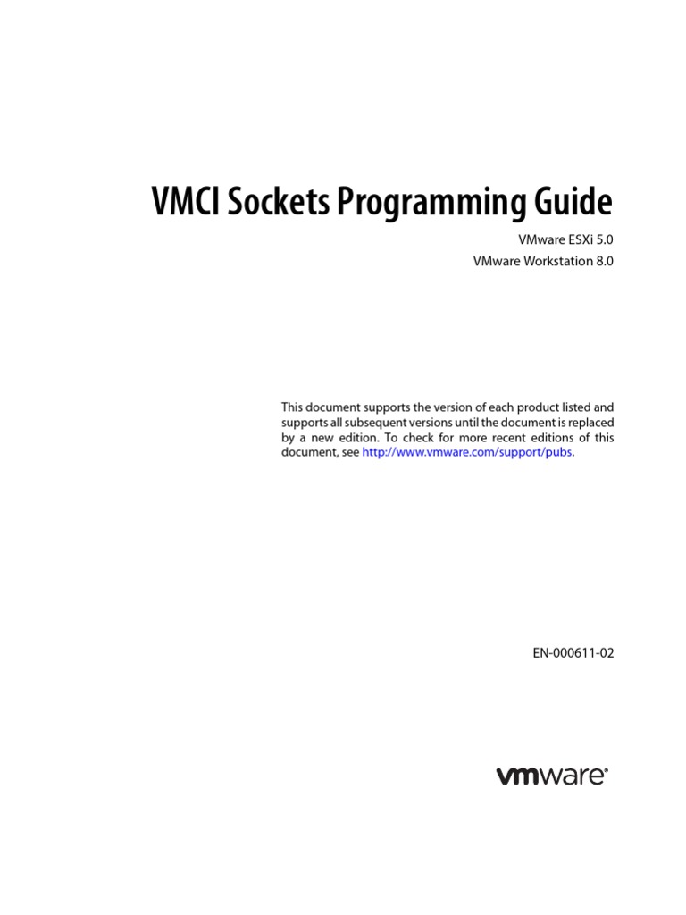VMCI Sockets Programming Guide - ws8 - Esx5 - Vmci - Sockets PDF | PDF | Network Socket | Port ...