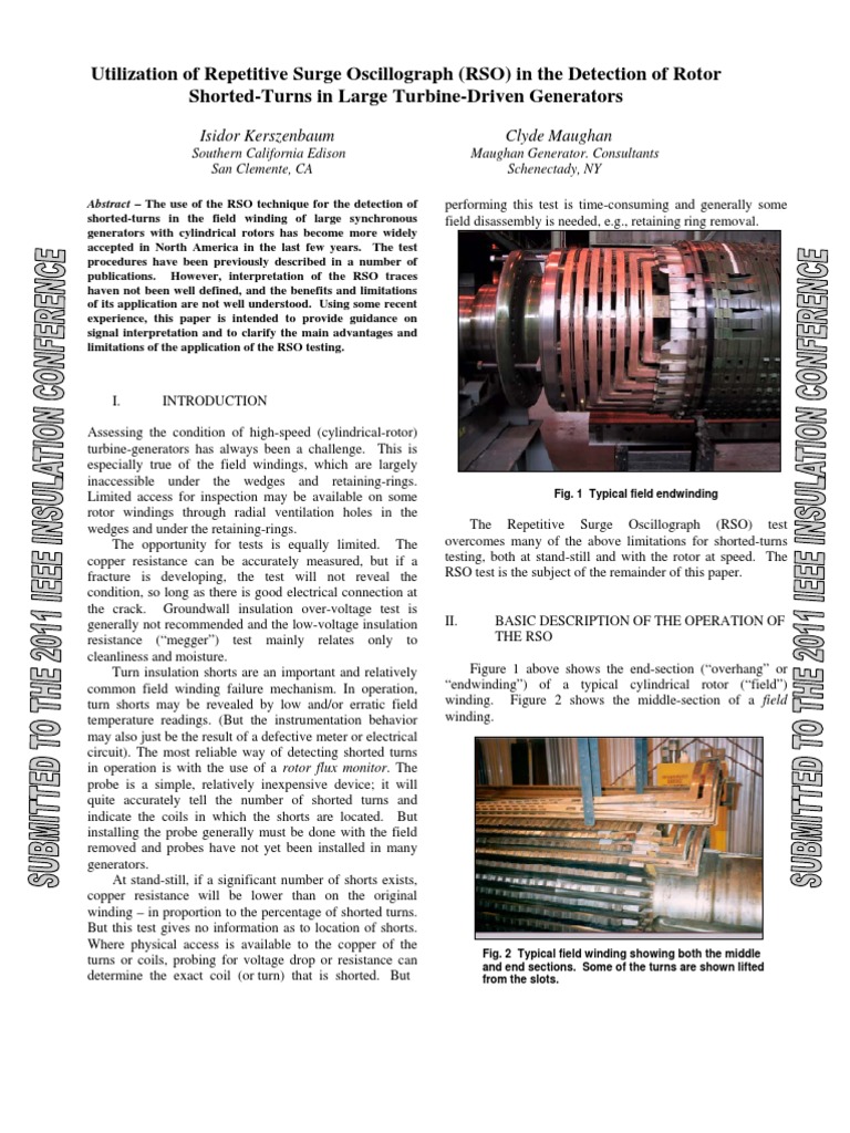 RSO Testing for Rotor Shorted Turns | PDF | Electrical Impedance ...