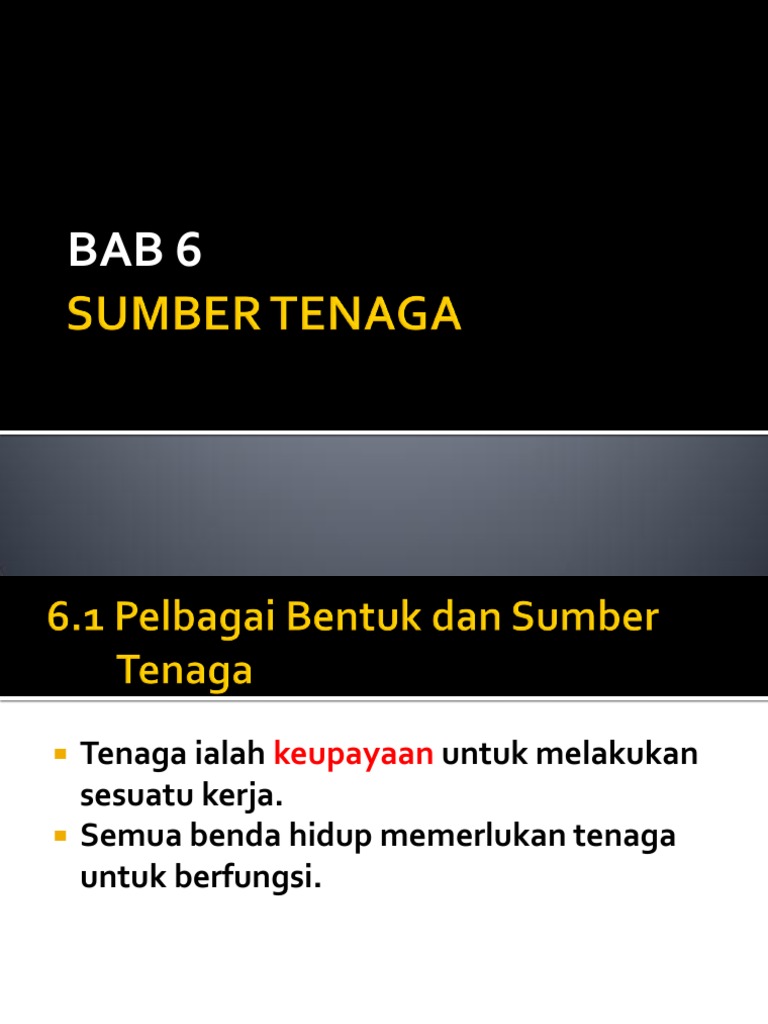 Jenis dan Sumber Tenaga | PDF | Teknologi & Rekayasa