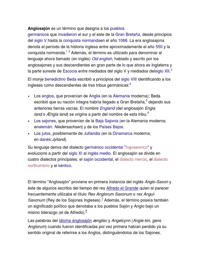 Anglosajón | PDF | Anglosajones | Inglaterra