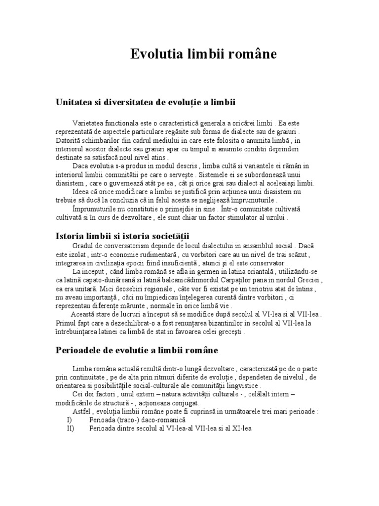 Structura Limbii Romane | PDF