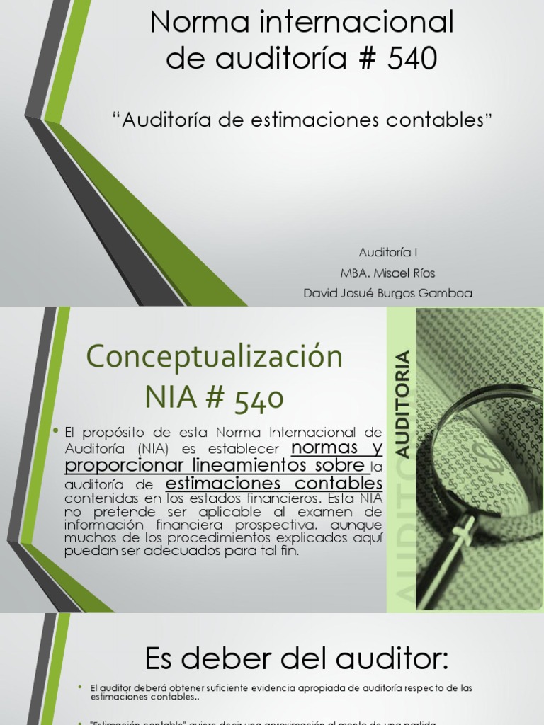 Nia # 540 - Resumen | PDF | Contralor | Auditoría