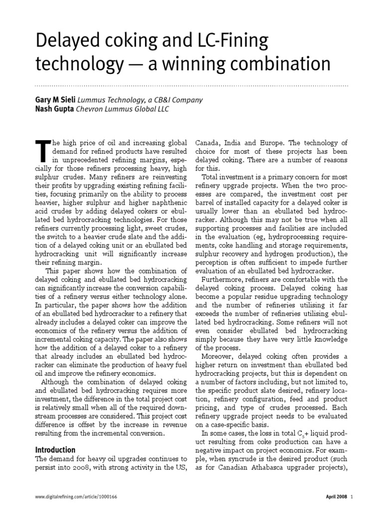 LC Fining | PDF | Oil Refinery | Cracking (Chemistry)