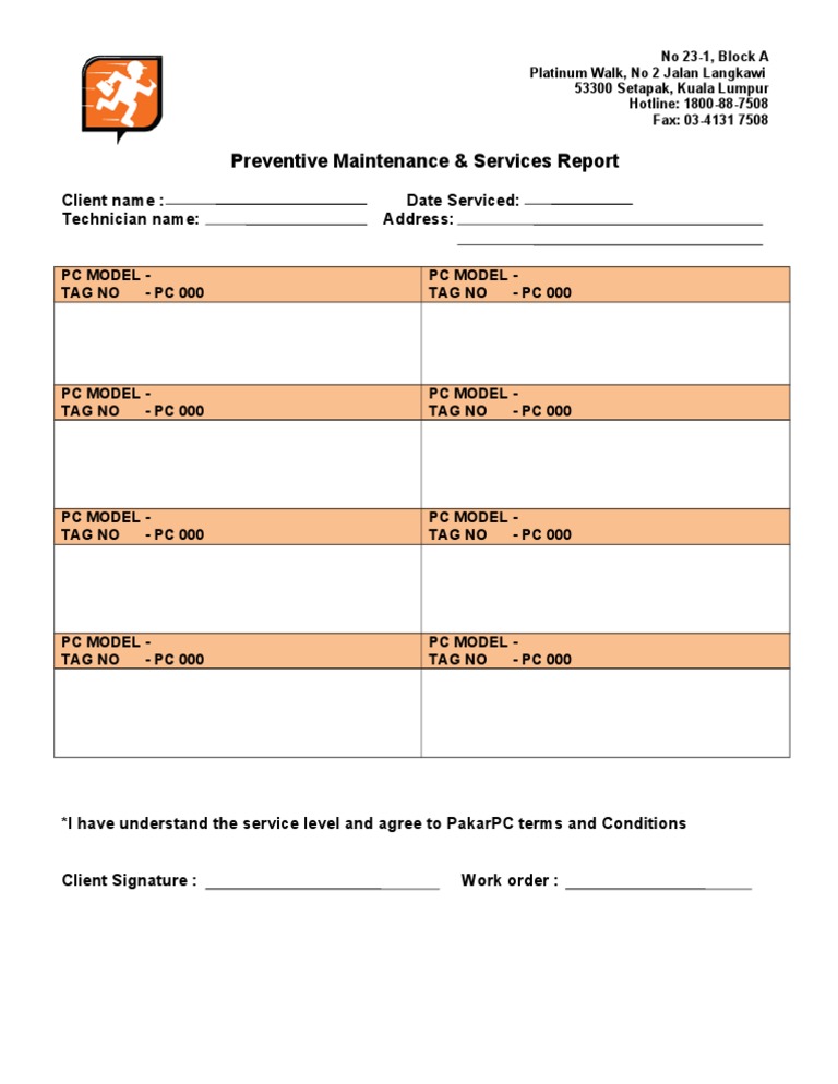 Preventive Maintenance Report | PDF