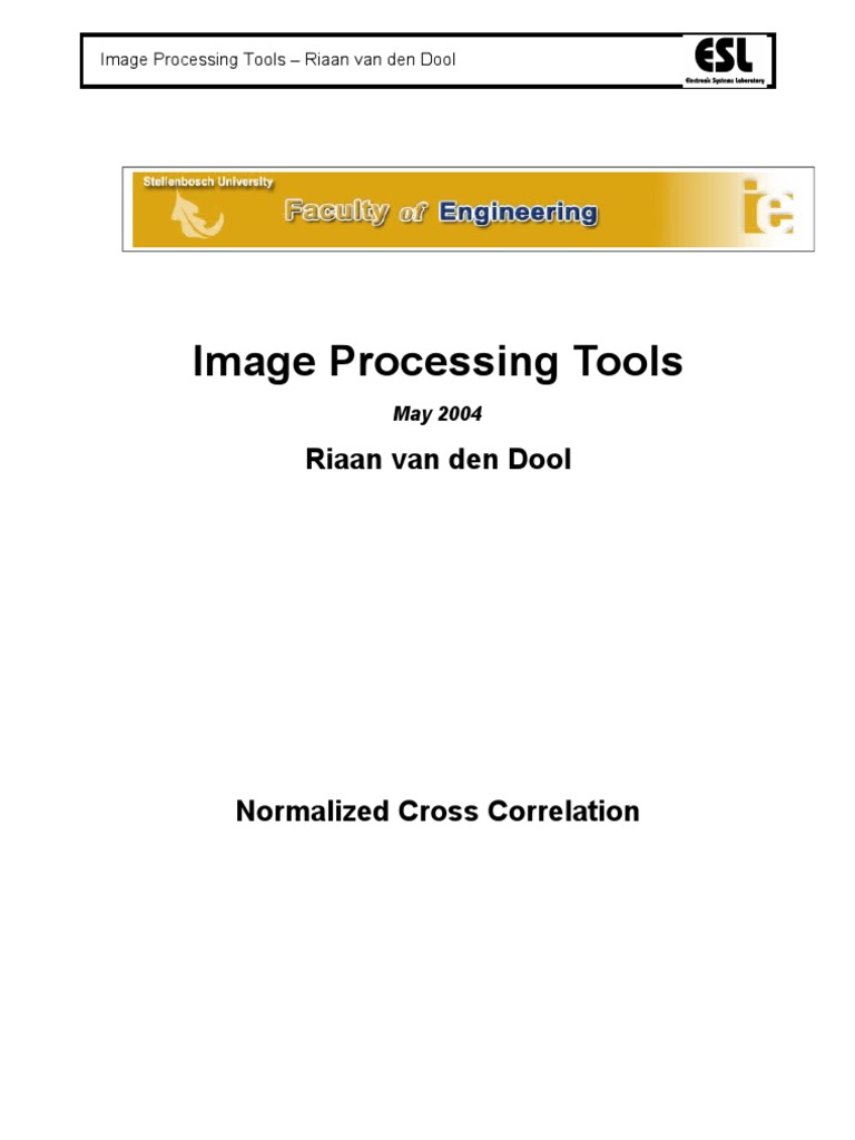 Tools - Normalised Cross Correlation | PDF | Convolution | Wavelet