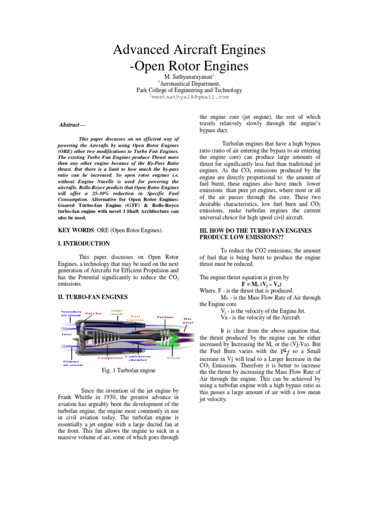 Aircraft Engines: Open Rotor Tech | PDF | Jet Engine | Engines