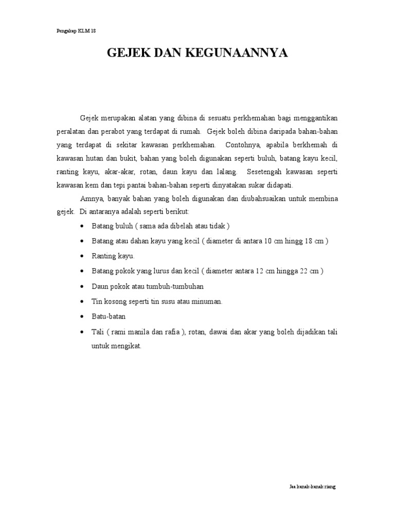 Gejek Dan Kegunaannya2 | PDF