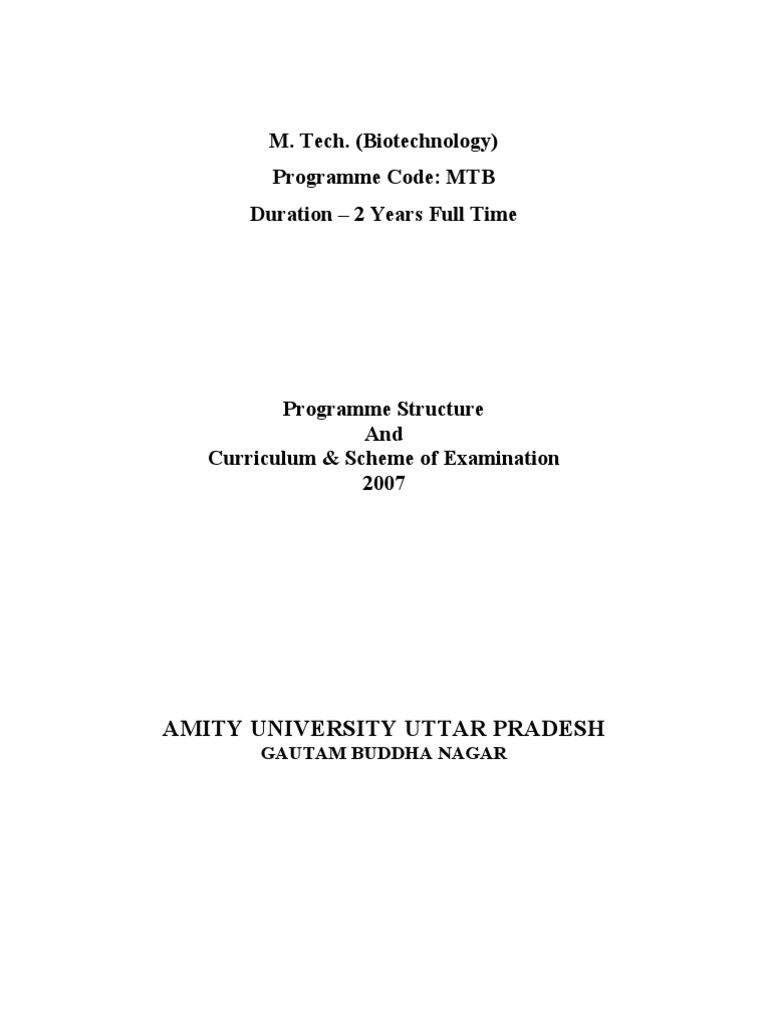 M Tech Biotech Curriculum | PDF | Sequence Alignment | Proteins