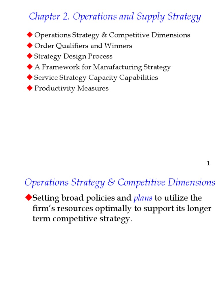 Operations Strategy | PDF | Strategic Management | Industries