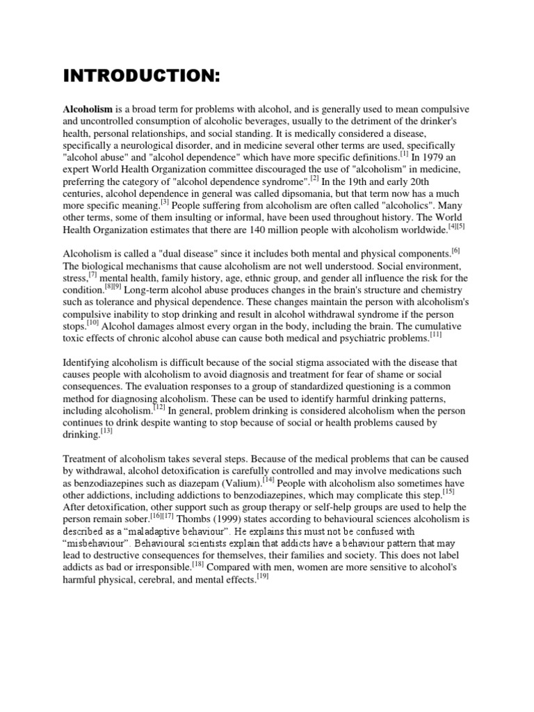 Case Study Alcoholism | PDF | Alcoholism | Substance Abuse