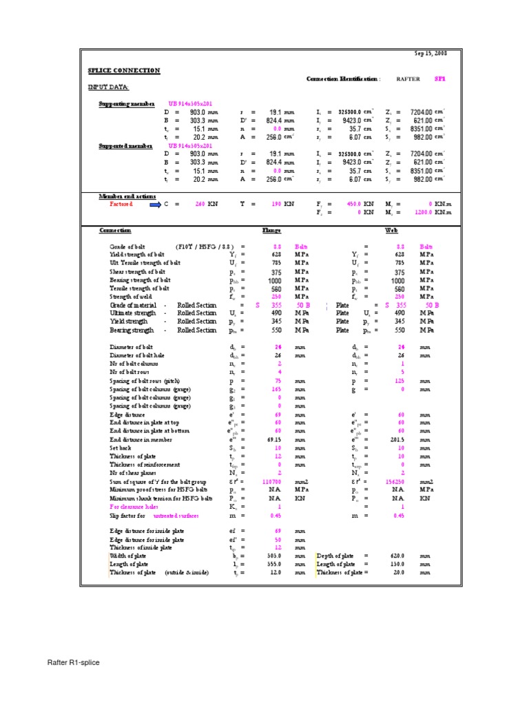 Rafter Splice Design | PDF | Screw | Strength Of Materials