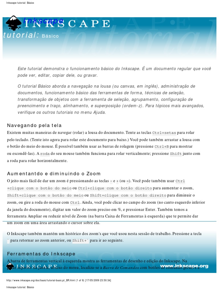 Tutorial Básico de Inkscape: Ferramentas e Técnicas Essenciais | PDF | Janela (informática ...