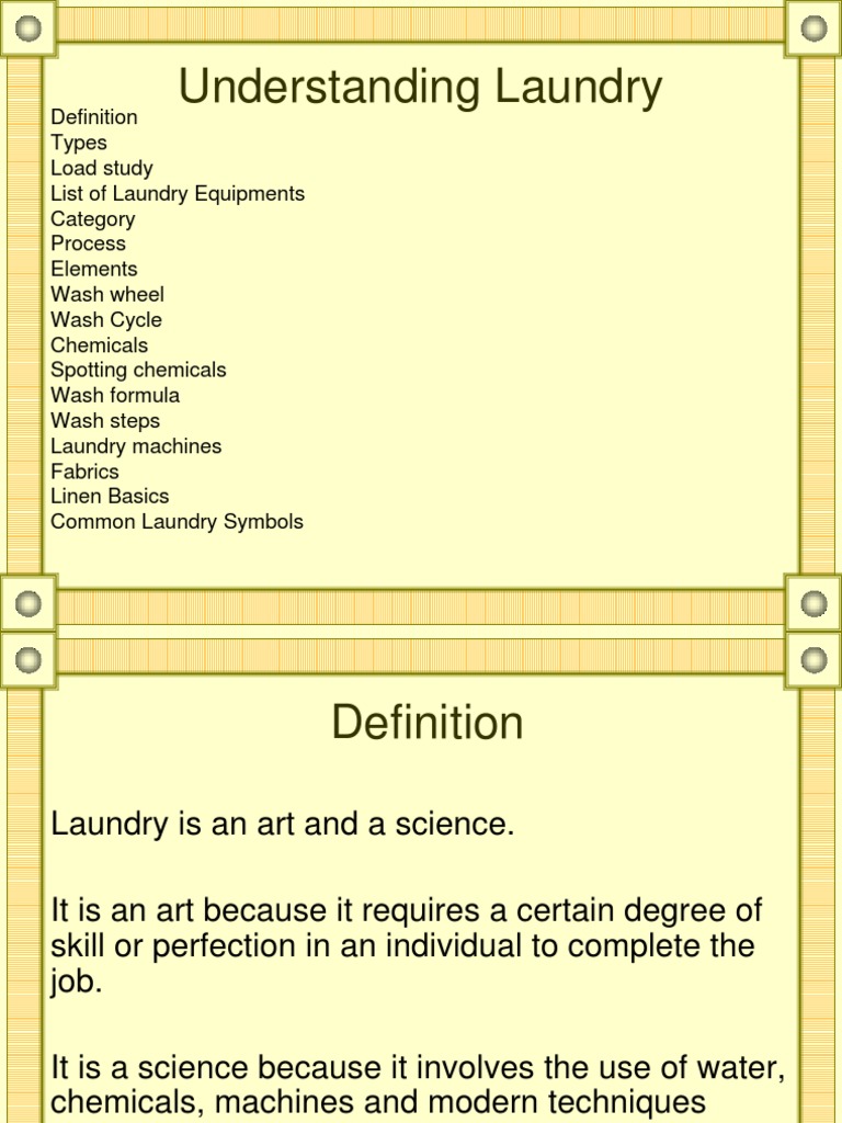 Laundry - An Housekeeper Perspective | PDF | Laundry | Textiles
