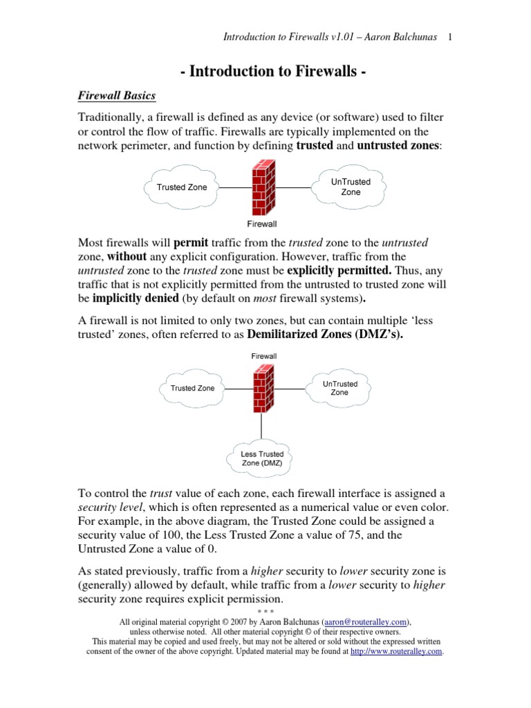 Understanding Firewall Basics and Services | PDF