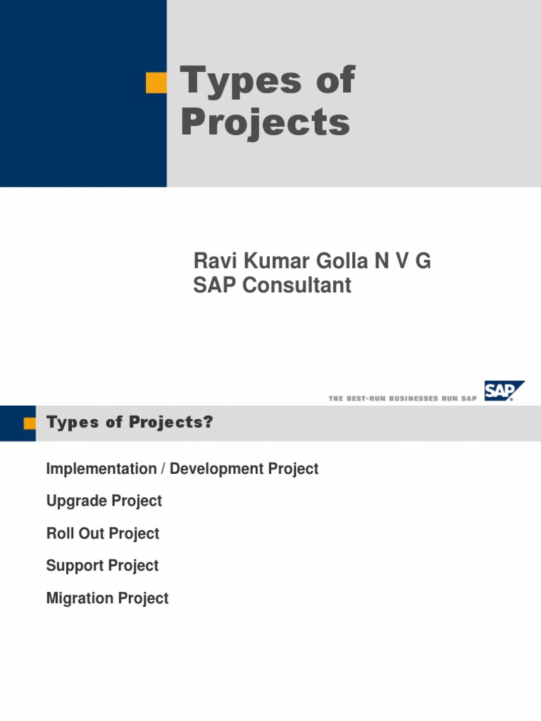 Types of SAP Projects Explained | PDF