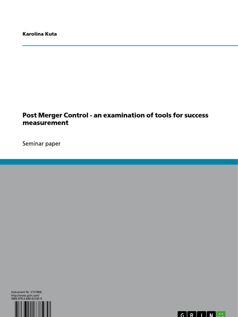 Post Merger Integration Dashboard Performance Metrics | PDF | Mergers ...