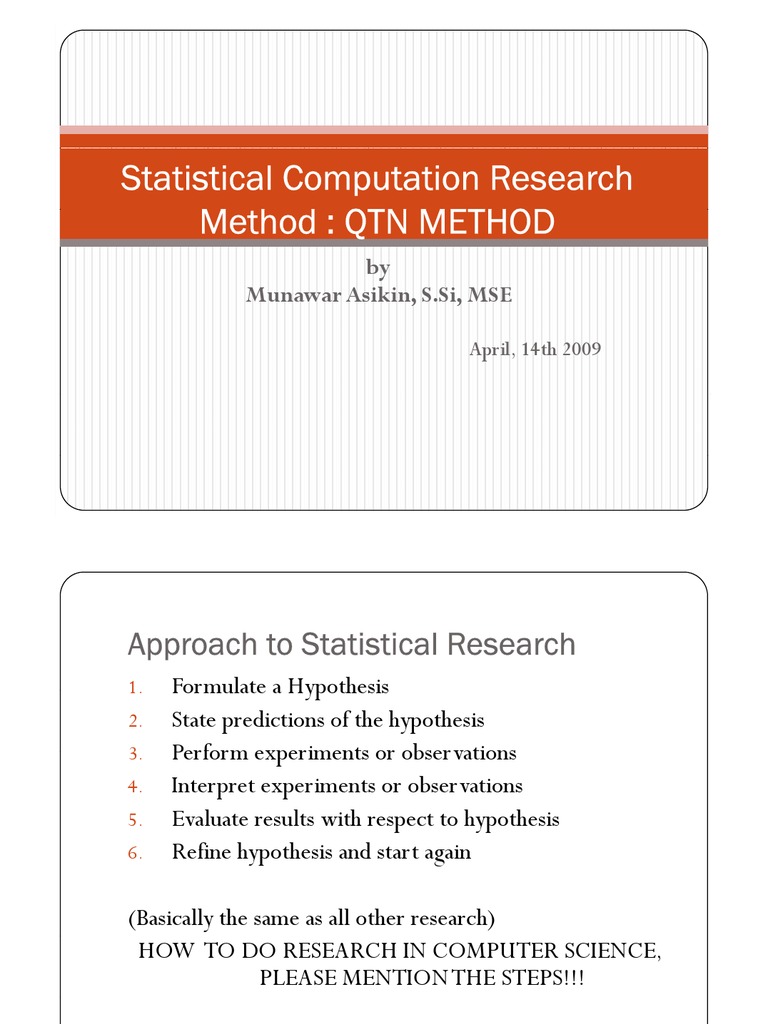 Statistical Computation Research Method1 Statistical Hypothesis Testing Statistics