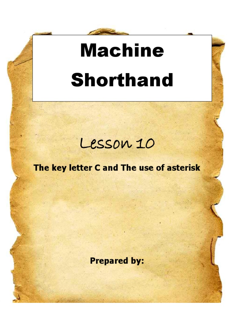 Machine Shorthand Lesson 10 | PDF