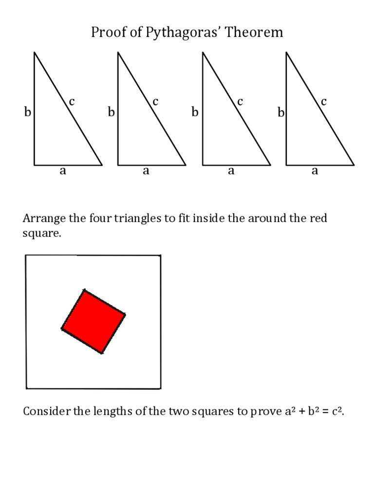 Proof of Pythagorean Theorem Explained | PDF | Teaching Methods & Materials